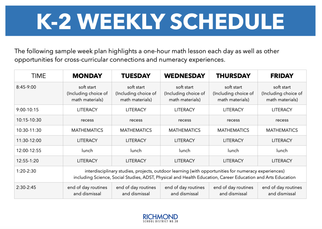Weekly Schedule and Sample Week Plans – Coast Metro Resources